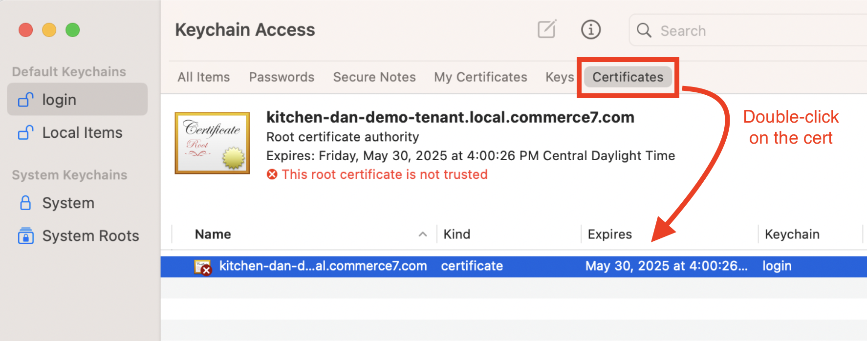 Installing a Self-signed SSL Printer Certificate - MacOS